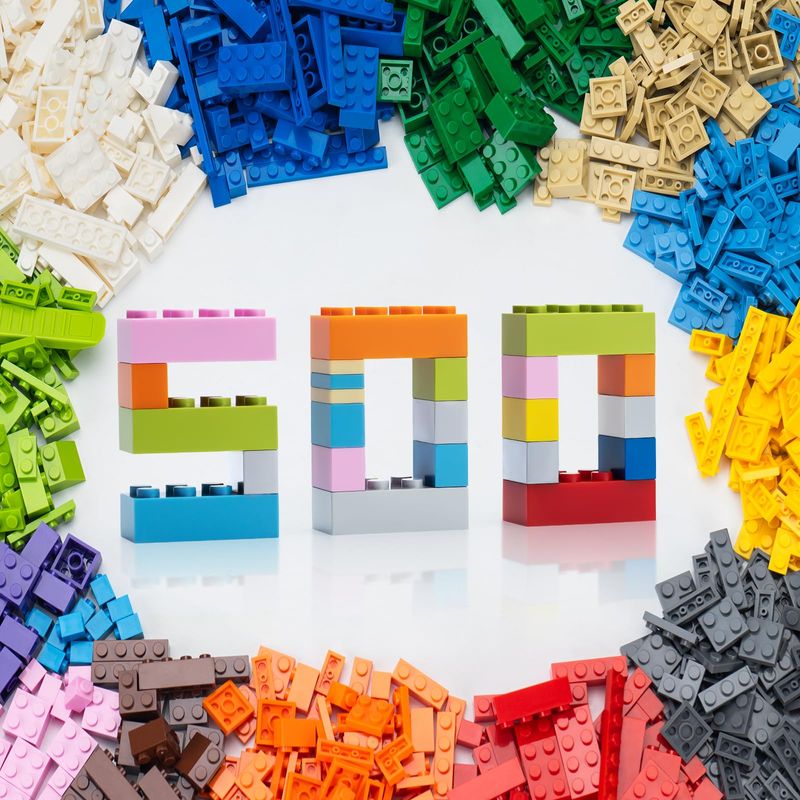 WYSWYG 500 Piece Basic Blocks Set - Lego Classic Blocks Compatible - 12 ...