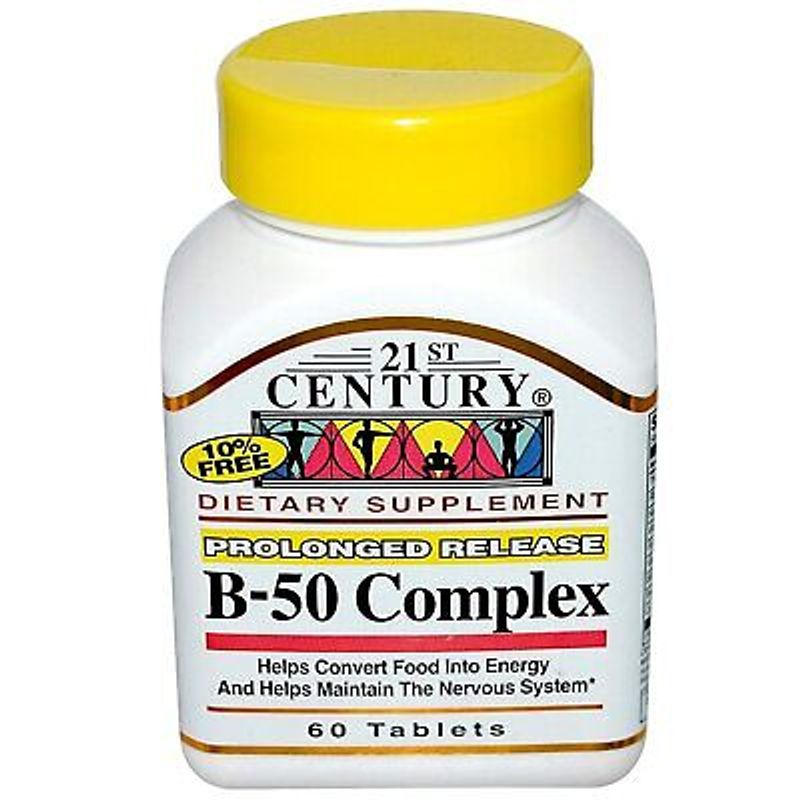 21st Century Vitamin B-50 Complex Energy Support Prolonged Release ...