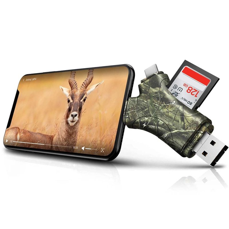 Slliuors Trail Camera Viewer,4 in 1 Trail Camera SD Card Reader for ...