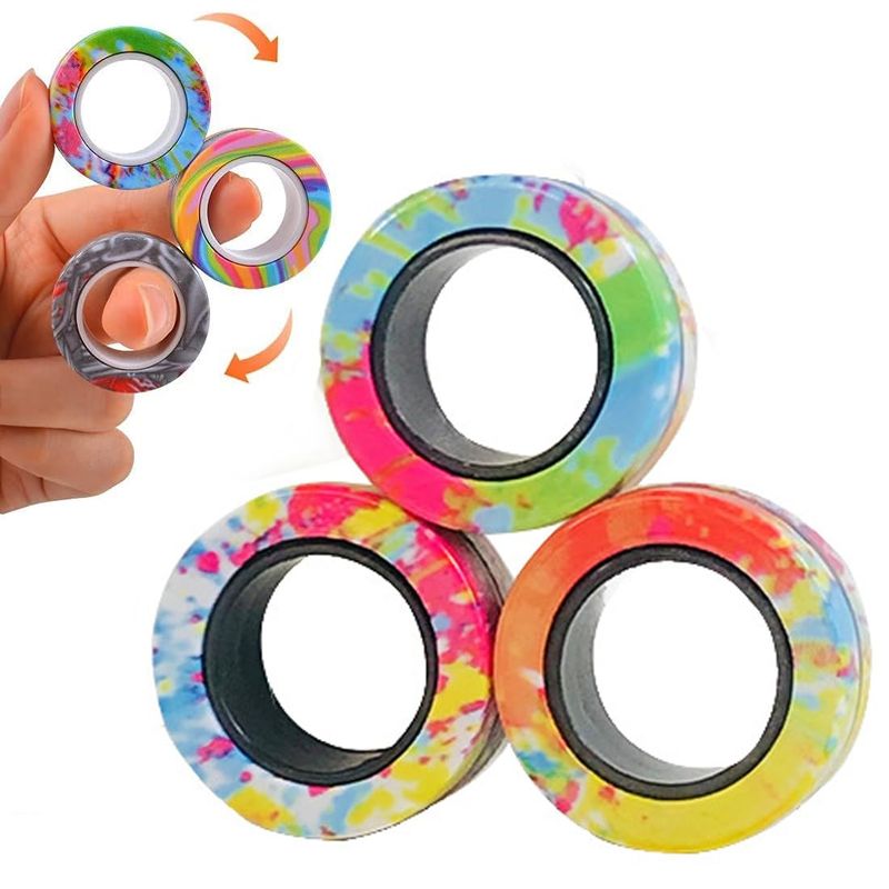 BCBF 3 Pieces Anti-Stress Fidget Toys, Magnetic Rings Fidget Toys, ADHD ...