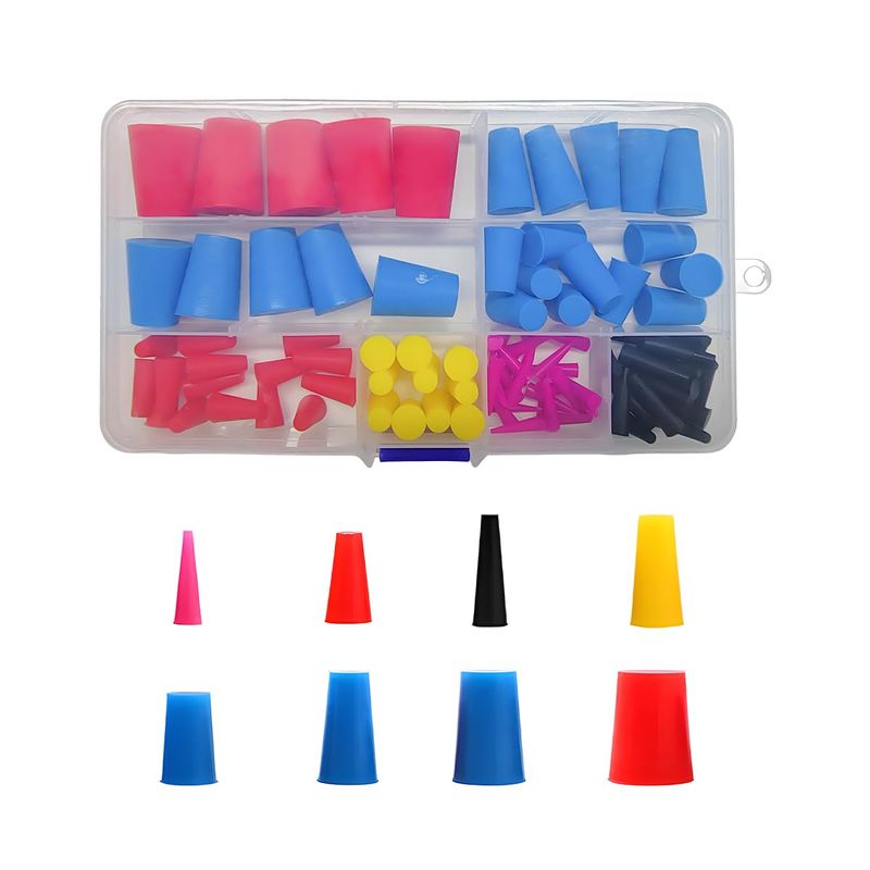 Gasedin 100 PCS Silicone Tapered Plug Kit, High Temp Resistant Silicone ...