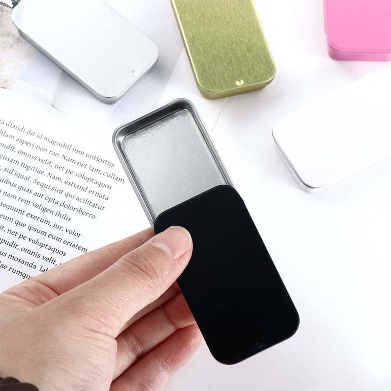 Small Metal Box, Mini Iron Box Tinplate Push Candy Pill Cases Bins Jar ...