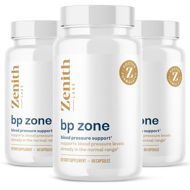 Zenith Labs BP Zone Natural Blood Pressure Supplement Advanced Formula Blood Pressure Capsules ...