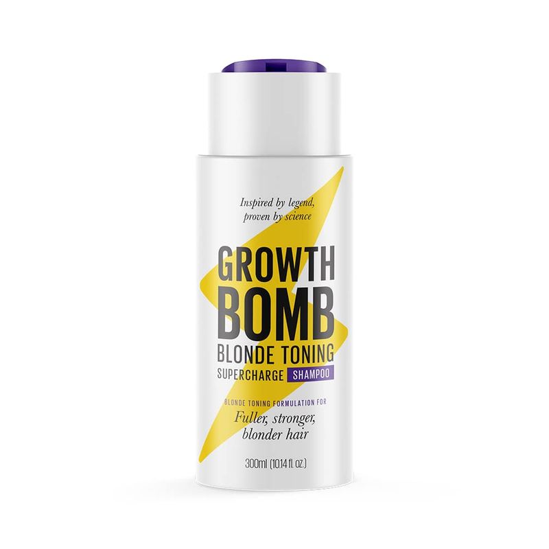 Growth Bomb Blonde Toning Supercharge Shampoo 300ml - For fuller ...