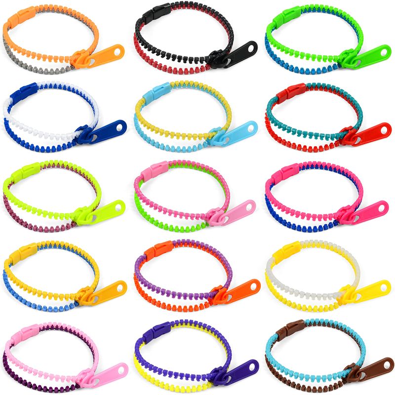 85-Pack Zipper Friendship Bracelets Set,Fidget Friendship Bracelets 7.5 ...
