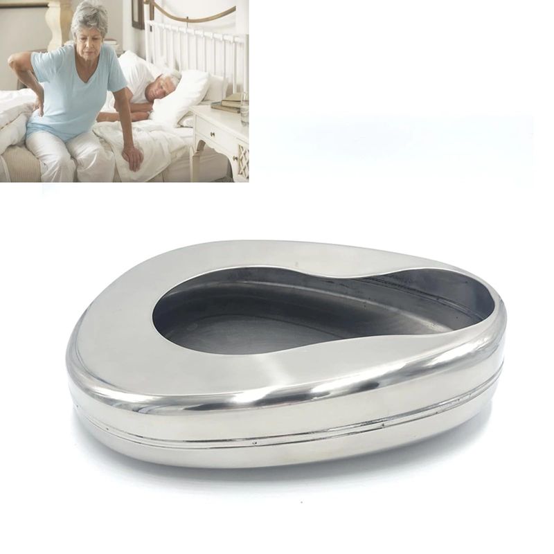 ZJchao Bedpan, Stainless Steel Bed Pans Resistant Ergonomic Portable ...