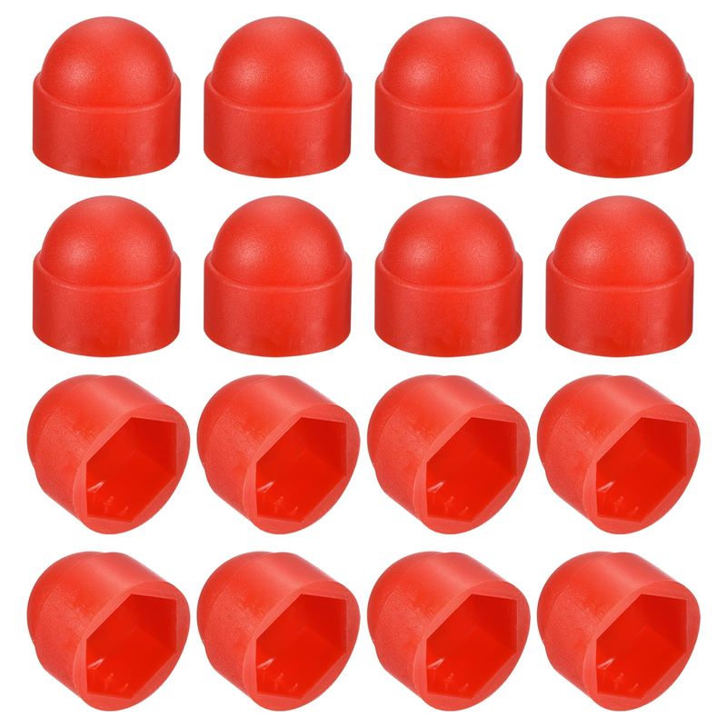 QUARKZMAN Pack of 50 Hex Nut Covers, M10 Red Plastic Dome Nut ...