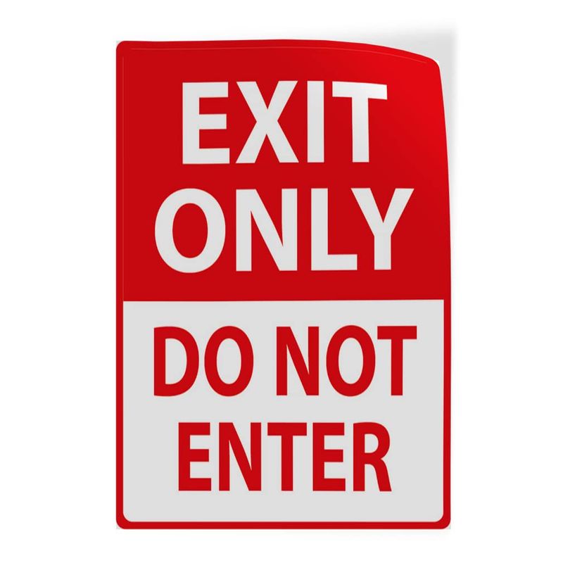 Industrial Decals Vertical Vinyl Stickers Exit Only: Do Not Enter Sign ...