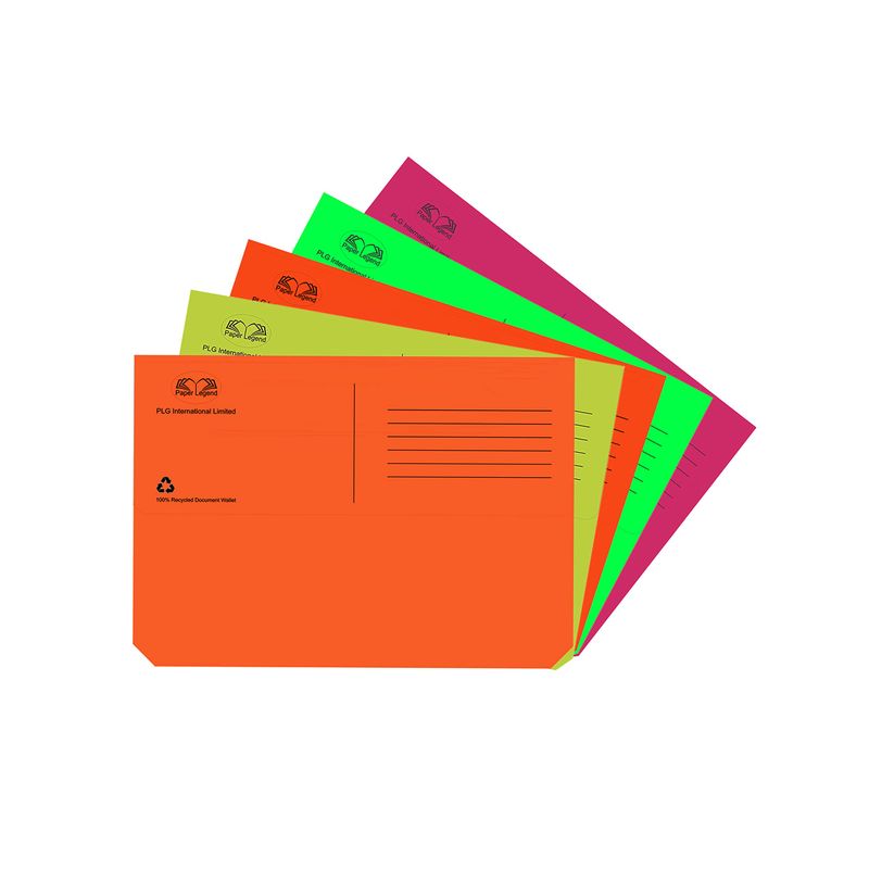 Document Wallet Foolscap A4 100% Recycled Half Flap 250gsm Paper ...