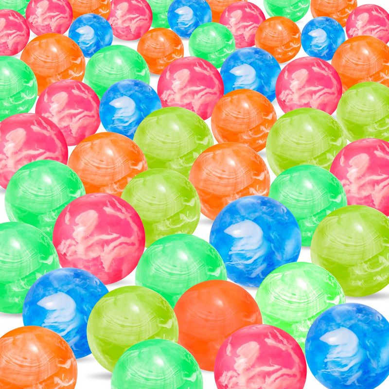 Zhanmai 40 Pieces Small Bouncy Neon High Bouncing Balls Cloud Rubber ...