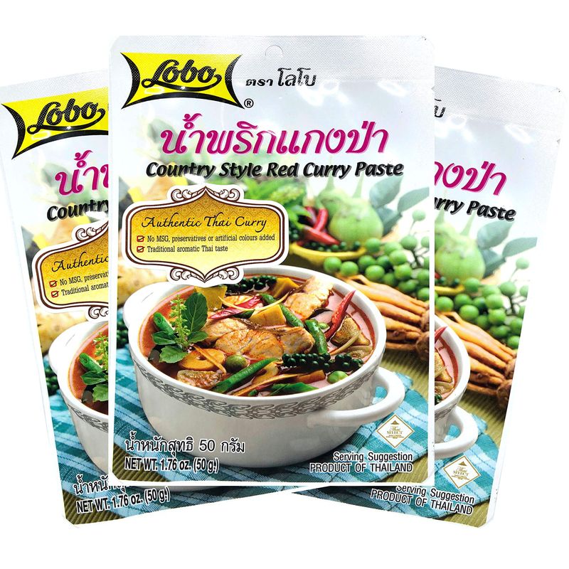Lobo Country Style Red Curry Paste (Jungle Curry) 1.76 Ounce, Product ...