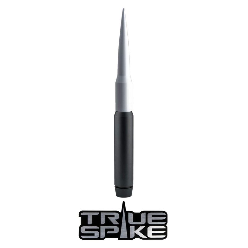 TRUE SPIKE 9 inch Gunmetal White TIP PENETRATOR Fat Bullet Antenna with ...