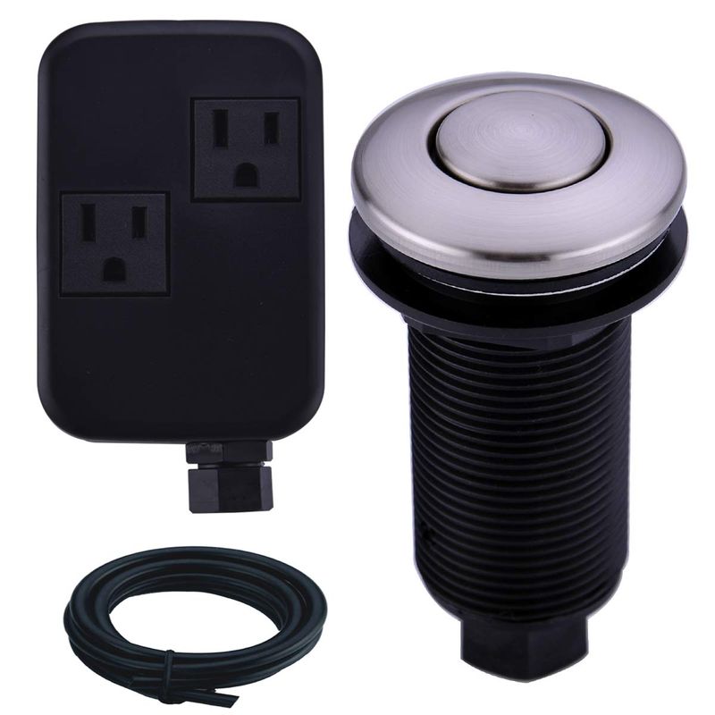 SINKINGDOM SinkTop Air Switch Kit with Brushed Nickel Long Button(Brass ...