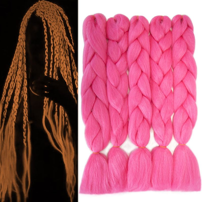 ItsUHair Hot Pink Braiding Hair Jumbo Box Braids Hair Extensions Glow ...