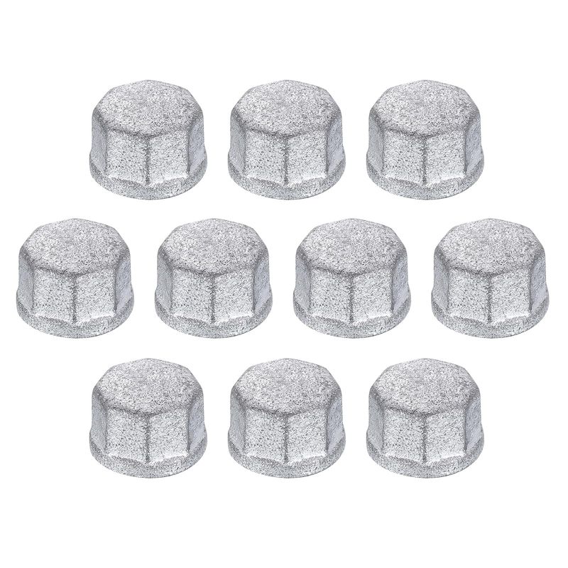 sourcing map 10 Pcs 3/4" Pipe Fitting Caps, Octagon Head Steel Threaded ...