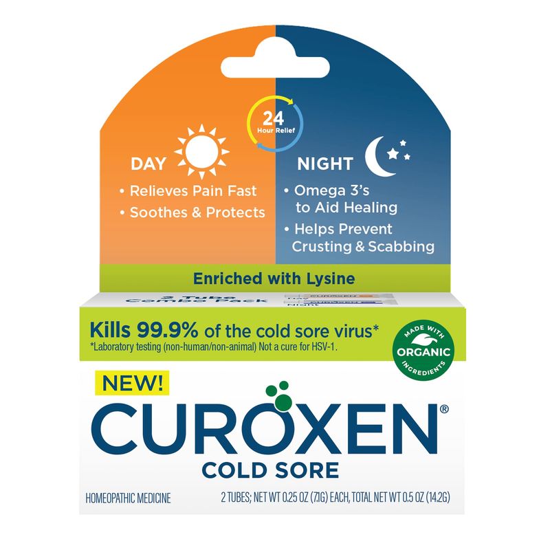CUROXEN Cold Sore Day & Night Relief Combo Pack, Cold Sore Ointment Day ...