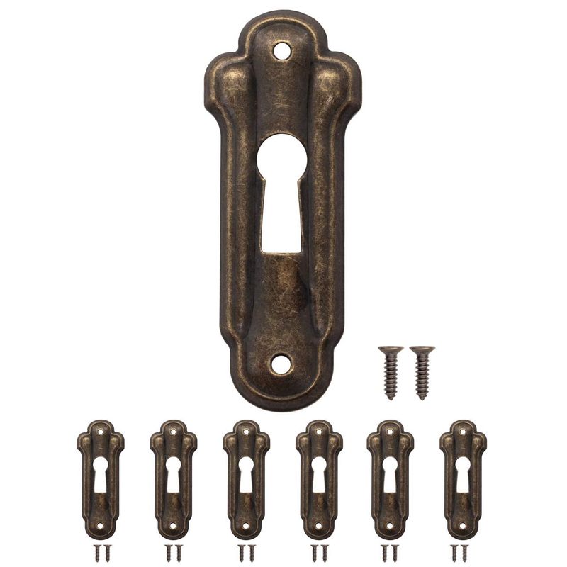 FUXXER® - 6 x Antique Key Plates, Lock Rosettes, Lock Fittings, Key ...