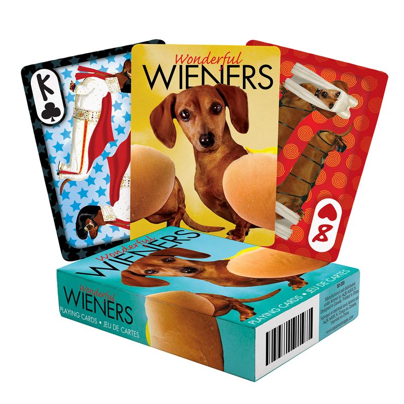 AQUARIUS Wonderful Wieners Playing Cards - Cute Weiner Dog Themed Deck ...