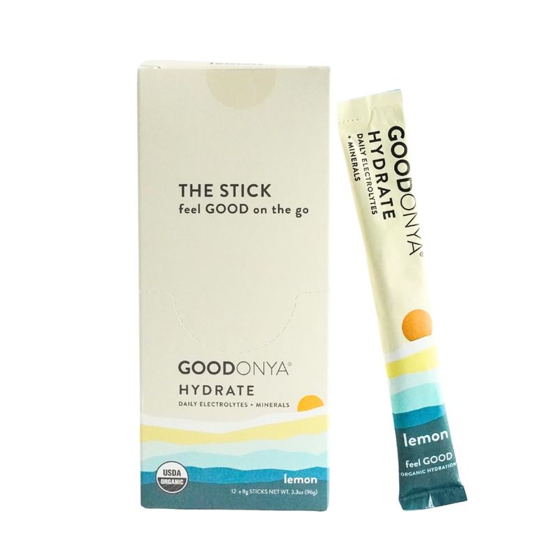 GOODONYA Hydrate Organic Electrolyte Powder, Stick Packs, 12 Count ...