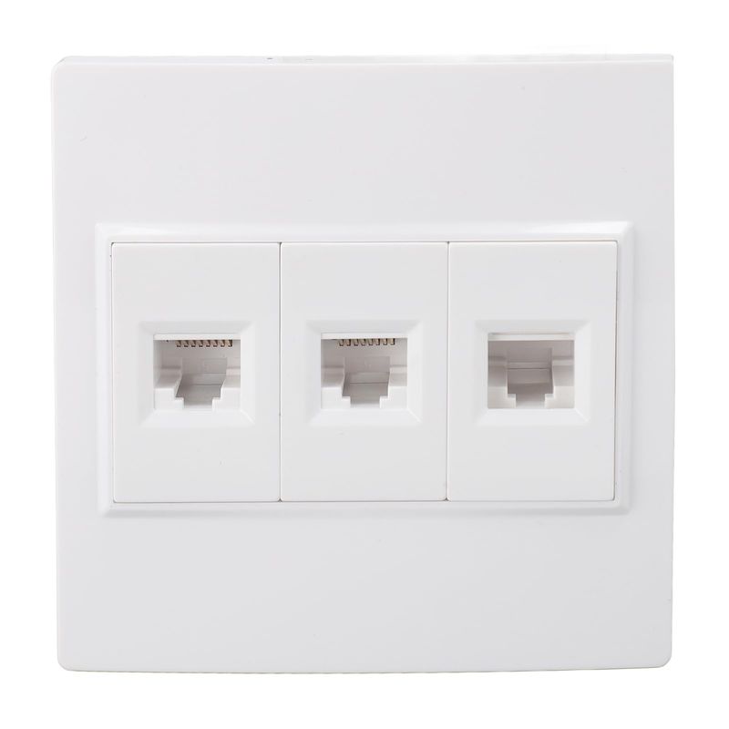 Cat 6 Ethernet Wall Plate, 3 Port Female to Female Internet Keystone ...
