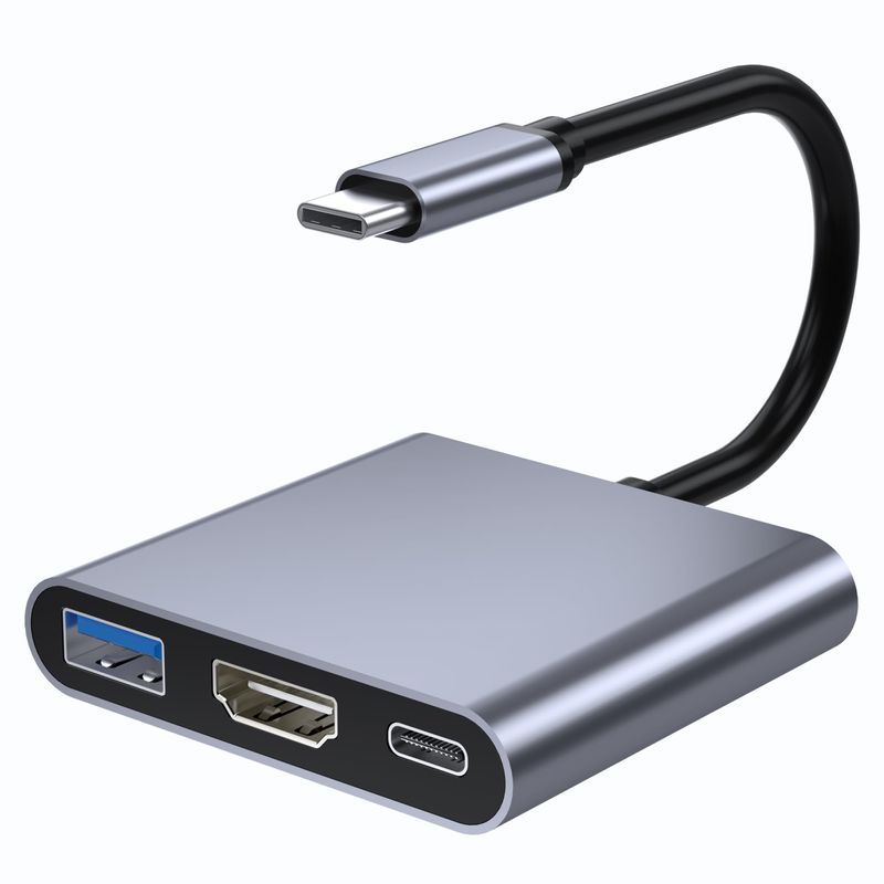 HDMI Type C Adapter [HDMI+USB3.0+ PD 100W Fast Charging] 3-IN-1 USB-C ...