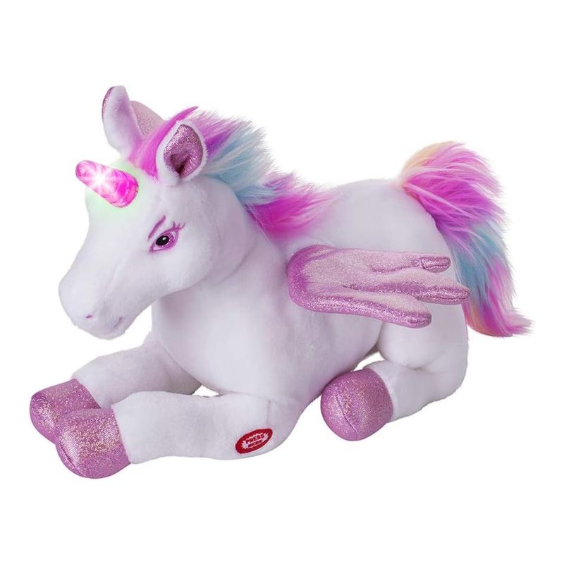 Dazmers Unicorn Stuffed Animal with Flapping Wings - Musical Plush ...
