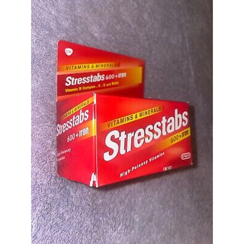 Stresstabs 600 Vitamins & Minerals + Iron Energy Formula for Health 60 ...