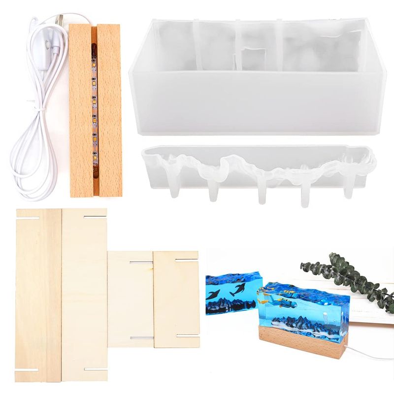 KyeeaDIY 2Pcs Light Bulb Resin Molds, 2 Set LED Chip Base Bulb Silicone ...