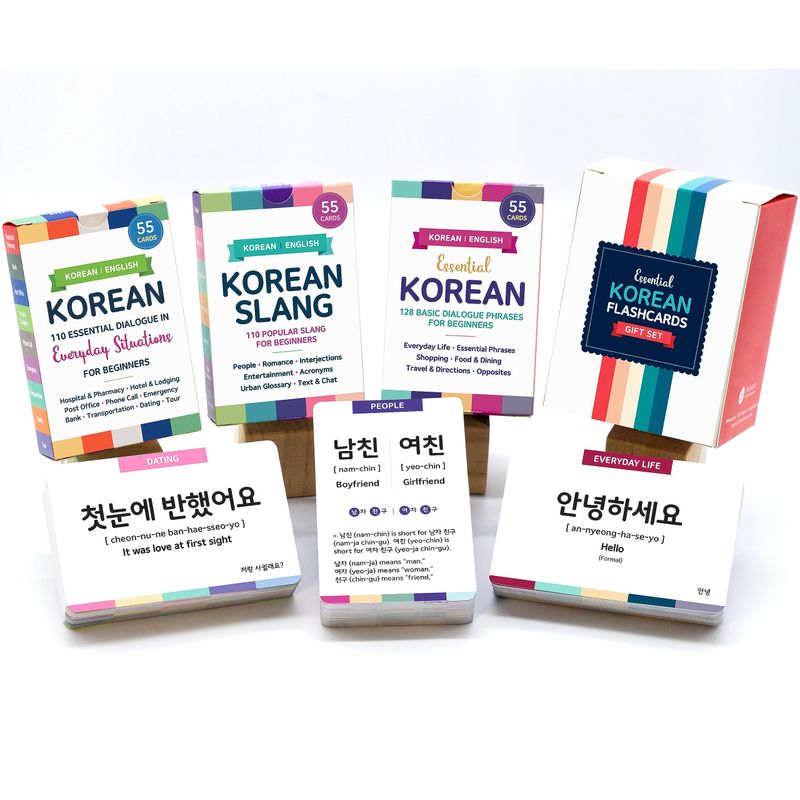 Stellarsol 3-Pack Gift Set Korean Basic Conversation Flashcards for ...
