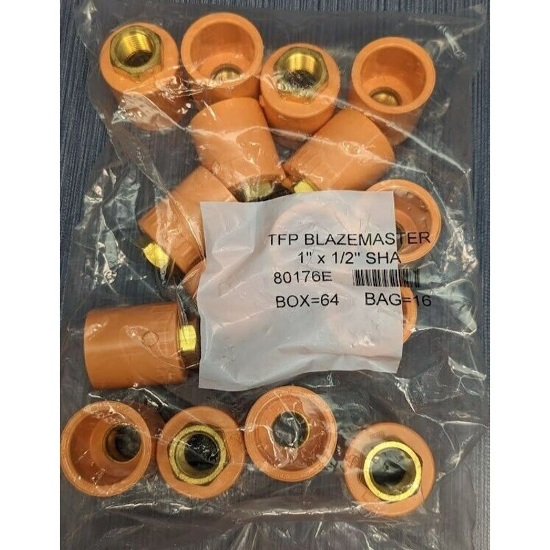 16 x TFP Blazemaster 1" x 1/2" CPVC 80176E, Sprinkler Head Adapter ...