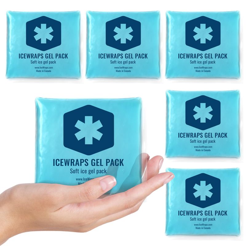 ICEWRAPS 3"x3" Small Gel Ice Packs for Injuries Reusable | Hot Cold ...