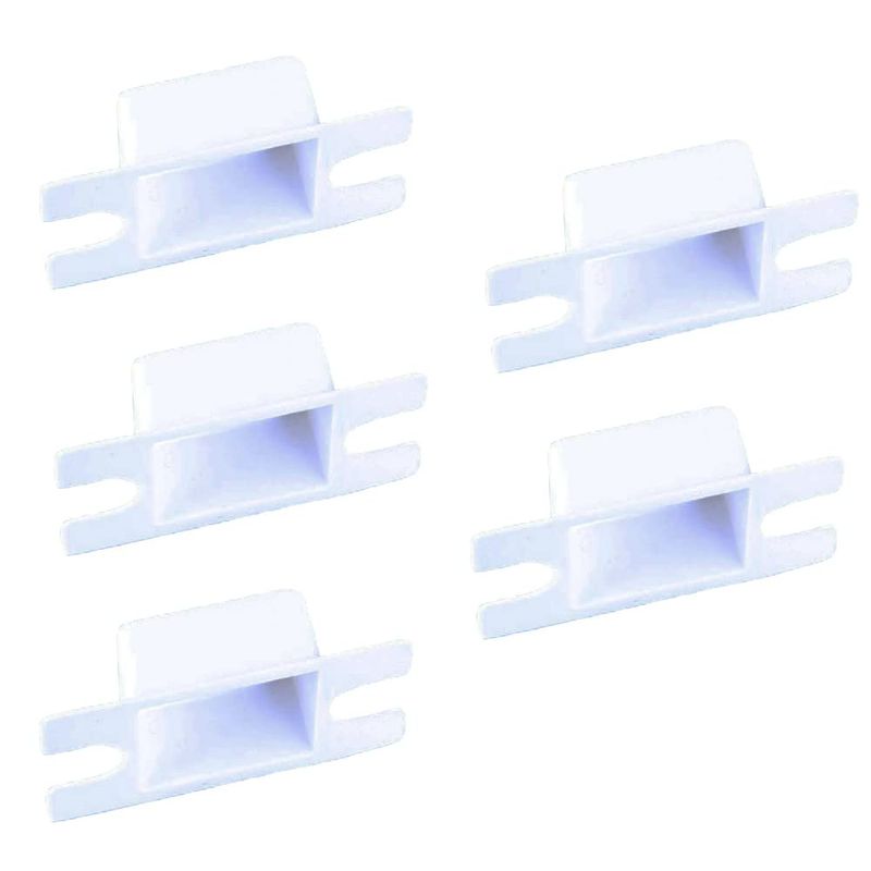 5 Pack Latch Strike Plate Buckle Box, White Plastic Door Striker Keep ...