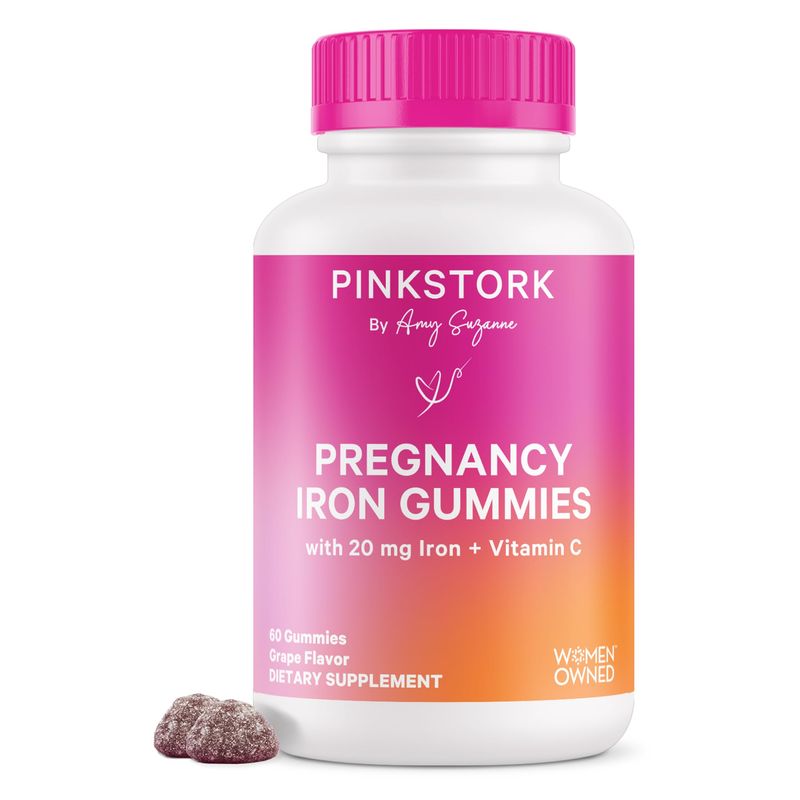 Pink Stork Prenatal Iron Supplement Gummies for Women - 20 mg with ...