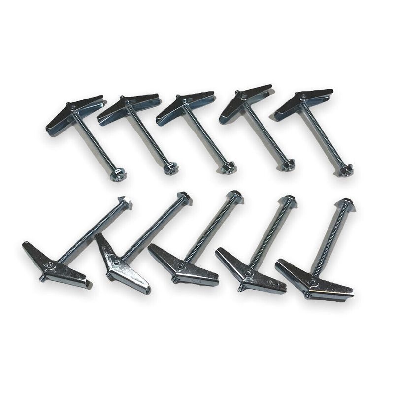 10 SETS 3" LONG WALL HANGING BUTTERFLY ANCHORS DRYWALL TOGGLE BOLTS ...