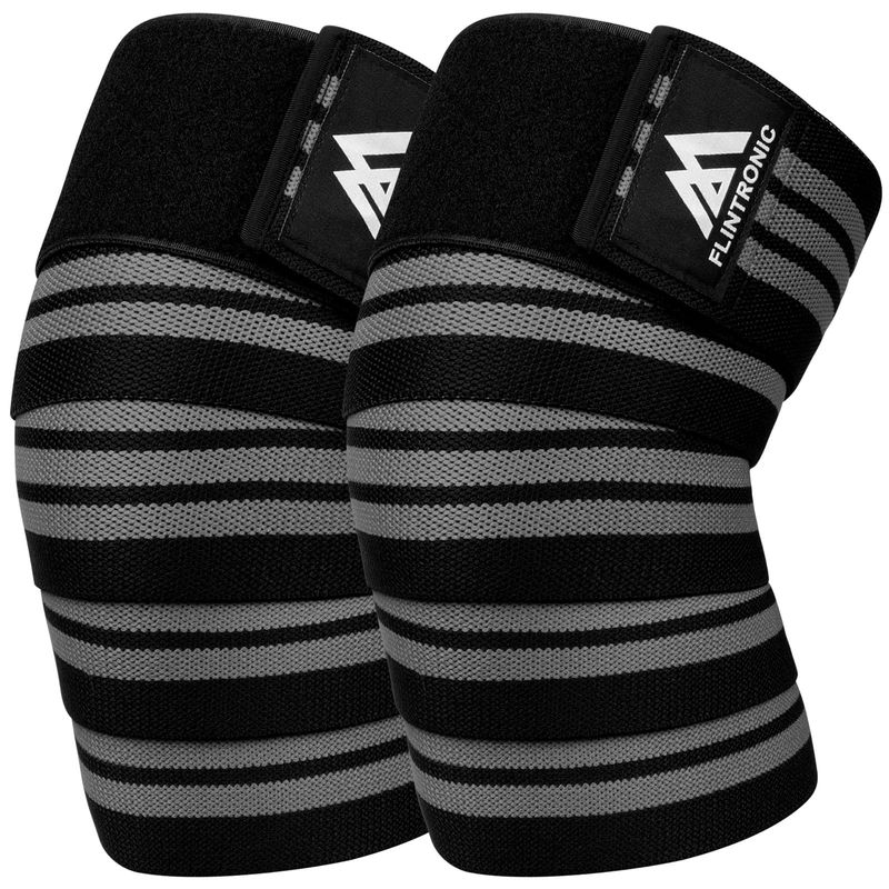 flintronic Knee Wraps for Weightlifting, 1 Pair Heavy Duty Elasticated ...