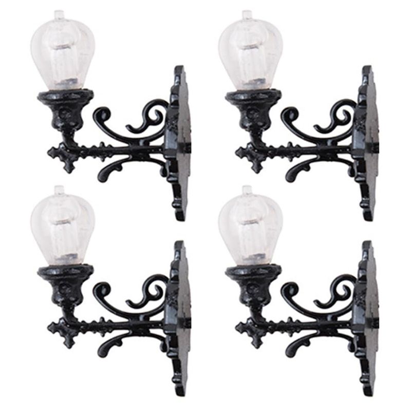 Yardwe 4pcs Miniature Led Wall Sconces 1: 12 Scale Wall Sconces Model ...