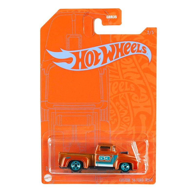 Hot Wheels Orange & Blue 53rd Anniversary Custom '56 Ford Truck 2/5 ...