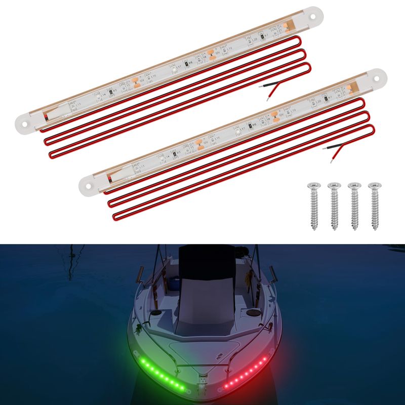 RVZONE Boat Navigation Lights, Boat Red and Green Bow Lights Navigation ...