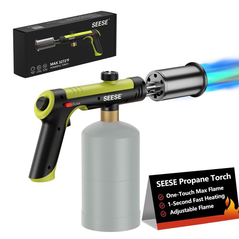 SEESE Powerful Propane Torch Gun,Kitchen Cooking Torch With One-Touch ...