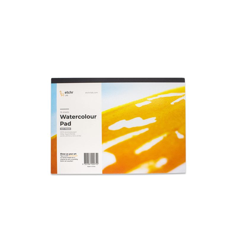 ETCHR Wood Pulp Watercolor Block – A4 Watercolor Block Hot Press ...