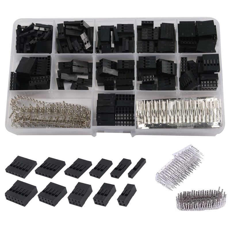 OCTSEPCY 620pcs 2.54mm Crimp Pin Connector Kit Male Female Crimp Pins ...