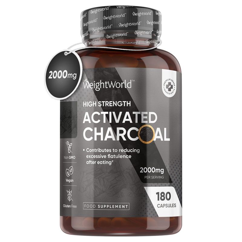 Activated Charcoal Capsules 2000mg - 180 Capsules - Vegan & Natural ...
