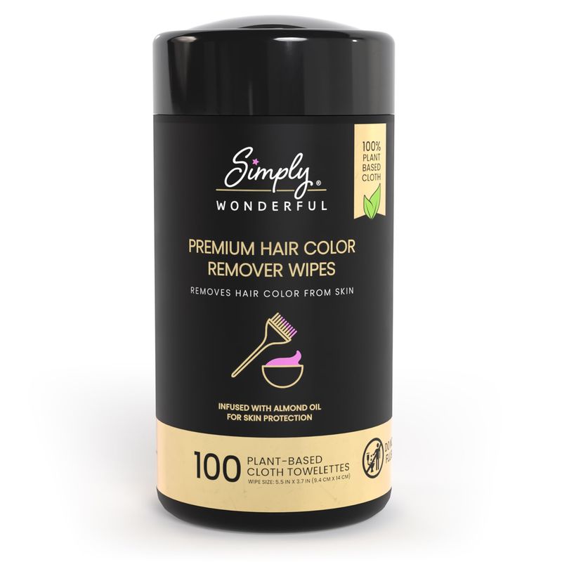 Simply Wonderful Hair Color Remover Wipes for Face & Skin - 100 Count ...