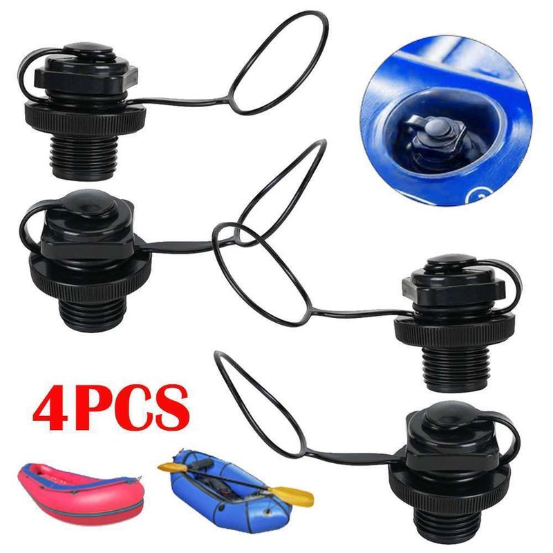 4PCS One Way Air Valve Inflatable/ Boat Spiral Air Plugs Inflation ...