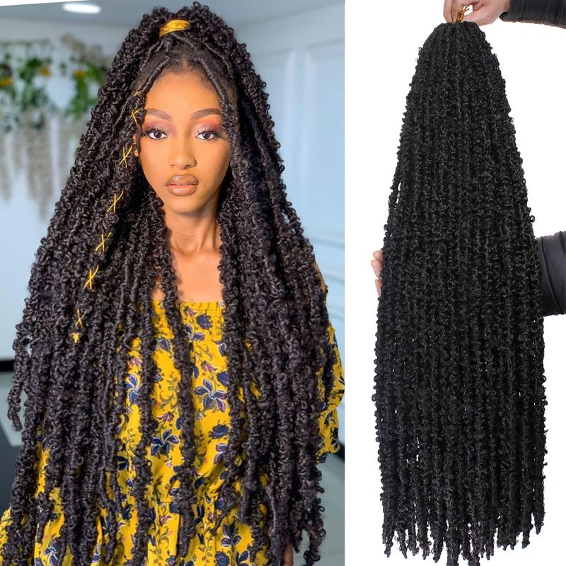 Leeven 40 Inch Long Butterfly Locs Crochet Hair for Black Women 6 Packs ...