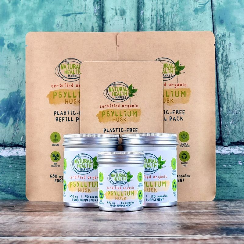 Organic Psyllium Husk Capsules 650mg by The Natural Health Market (120 ...