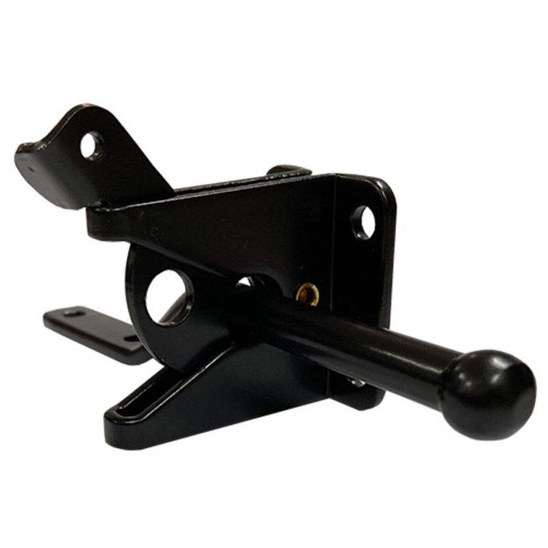 2" Self Locking Gravity Gate Door Latch Bolt-on Black Powder Coat Pin ...