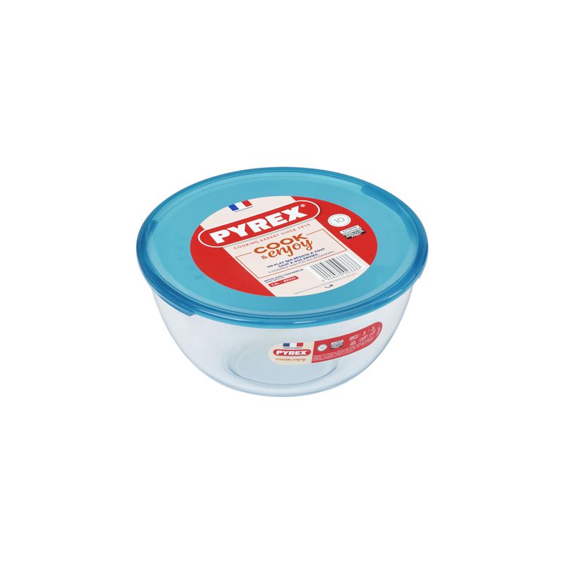 Pyrex 180P000 - 2 Liter Bowl With Lid from Borosilicate Glass Stain ...