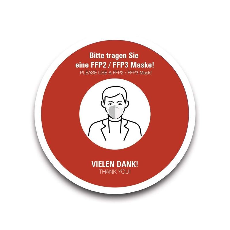 Sticker Mandatory Sign "Bitte tragen eine FFP2 / FFP3 Mask! - Online ...