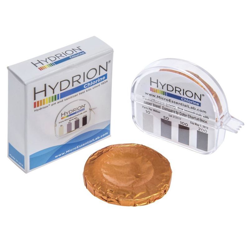 Micro Essential Lab Chlorine Test Paper Kit With Dispenser And Color ...